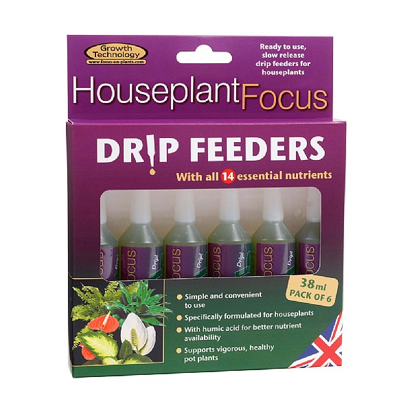 Growth Technology Houseplant Focus Drip Feeders 38ML Pack of 6 | House ...