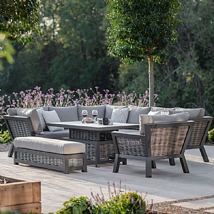 Bramblecrest Mauritius Corner Sofa Dining Set with Adjustable Table ...